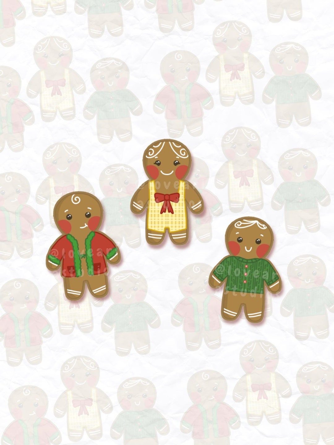 Gingerbread Man Stickers Cute Christmas Stickers Cute Holiday Christmas ...