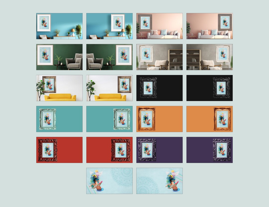 Virtual Zoom Backgrounds Pack 22 Stunning Collage Wall Art JPG Photos ...