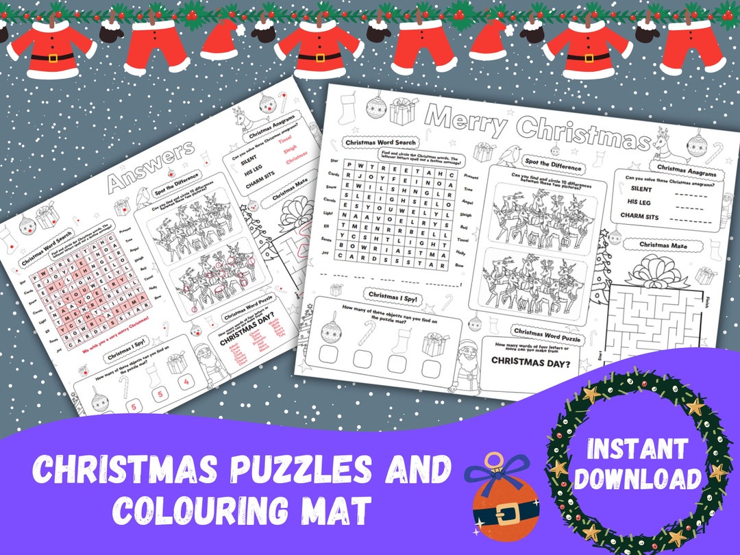 Printable Christmas Game for Kids Christmas Coloring Pages, Word Search ...