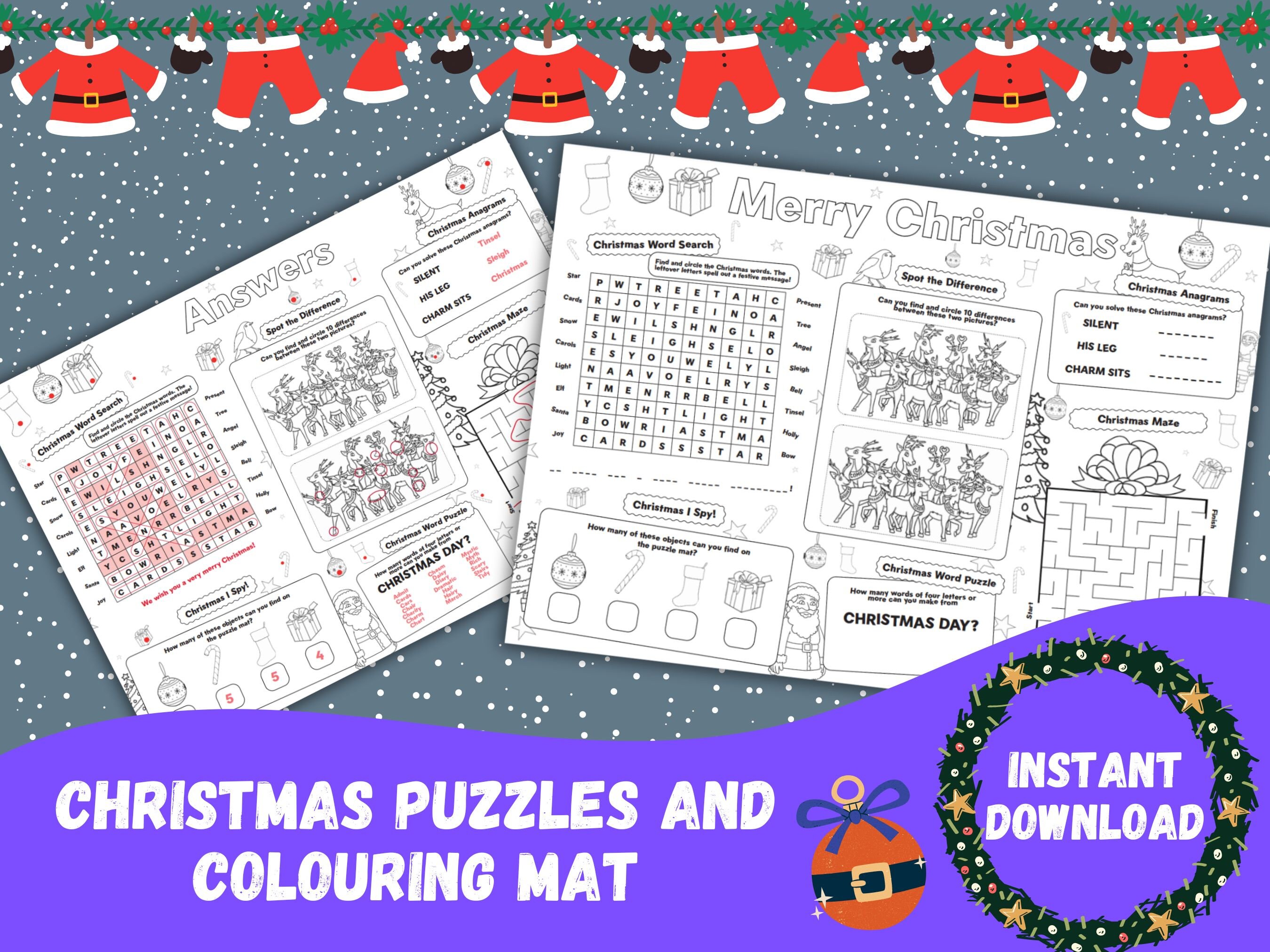 Printable Christmas Game for Kids Christmas Coloring Pages, Word Search ...
