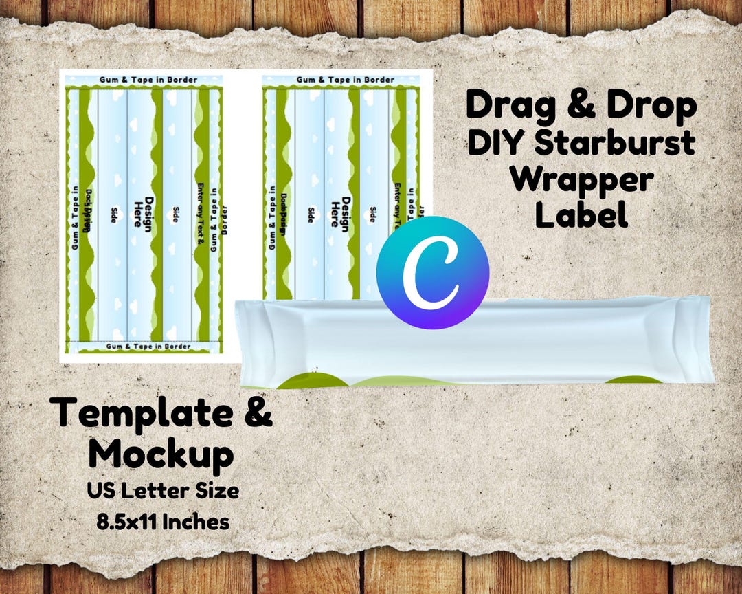 DIY Starburst Wrapper Label Template: Canva Editable (digital Download ...