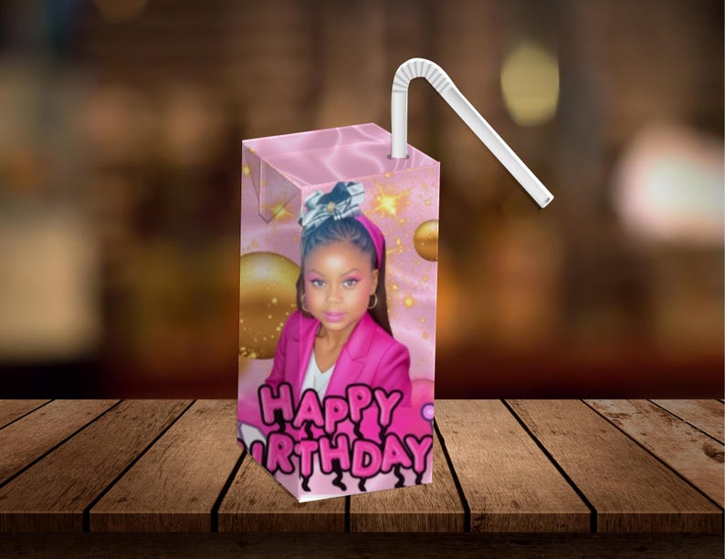 JUICE BOX Label Template and Mockup; Canva Editable, Juice Box Label ...