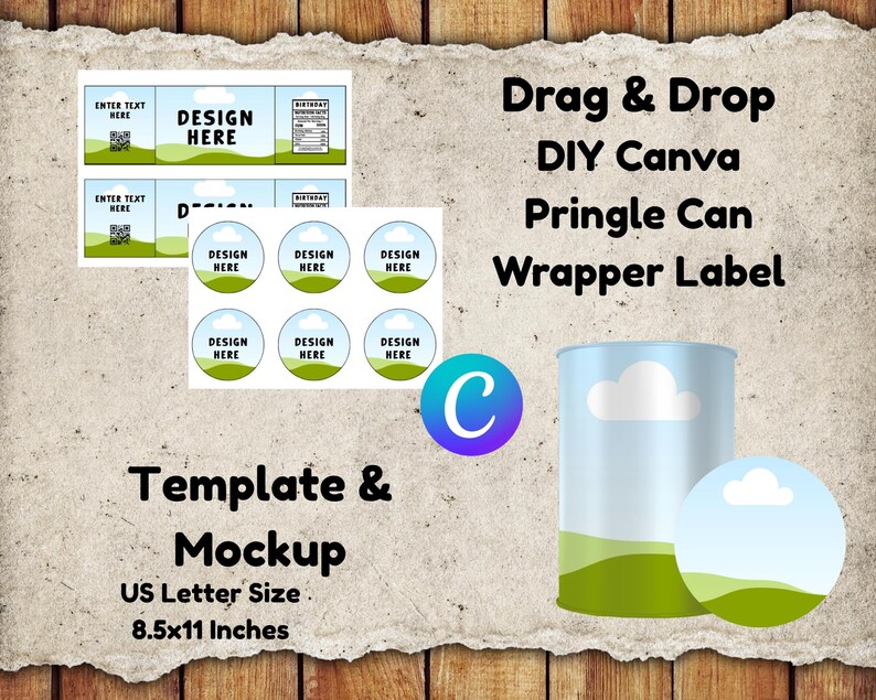 DIY Pringles Can Wrapper Label Template, Digital Wrapper, Canva ...