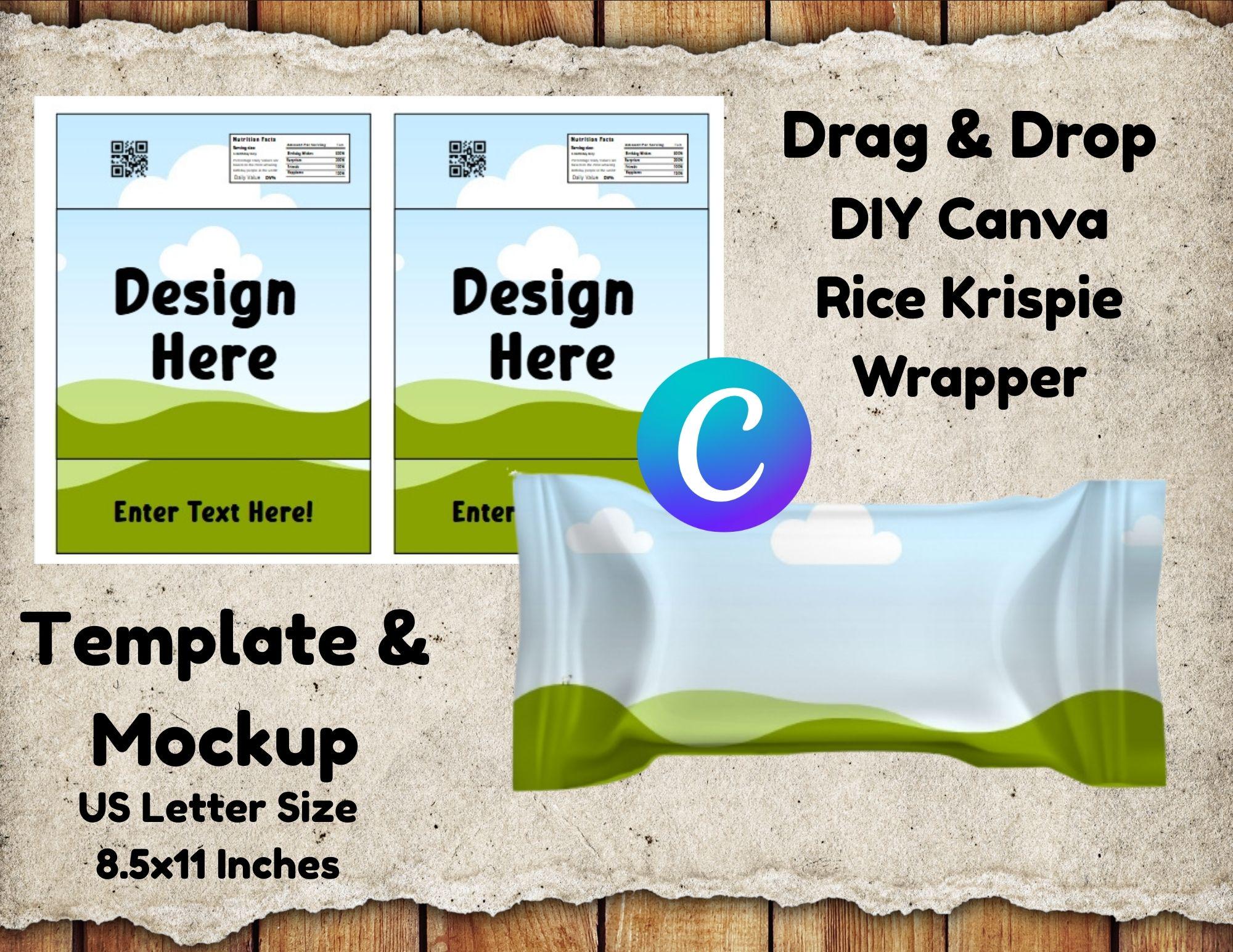 DIY Rice Krispie Wrapper Template, Digital Wrapper, Canva Editable ...