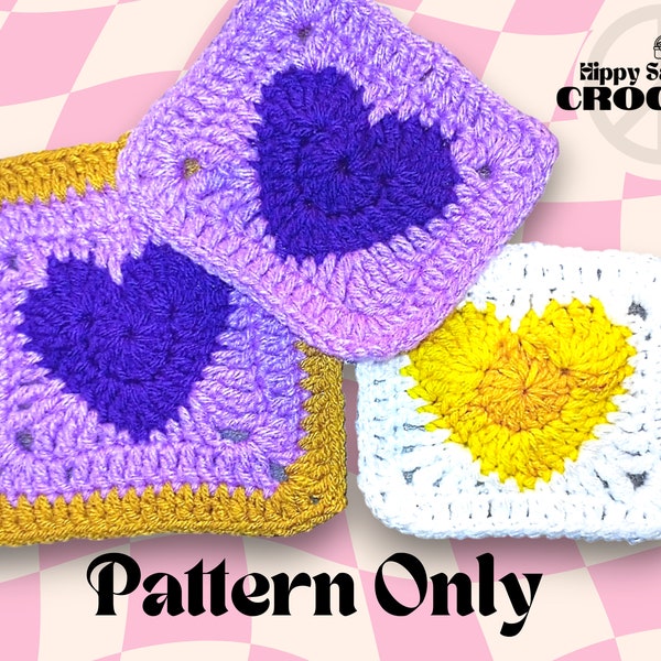 Heart Granny Square Pattern - Etsy