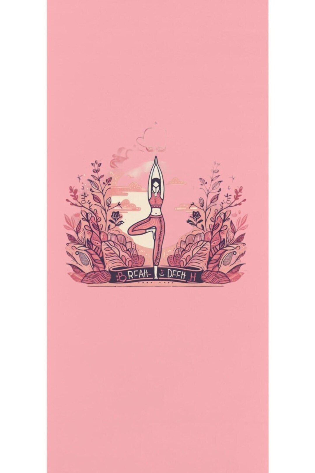 Pastel Tone Yoga Mat Breathe Deep Reach High Premium - Etsy