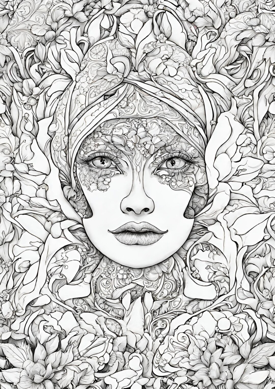 Stress Relief Coloring Book Adult Coloring Book Digital Download