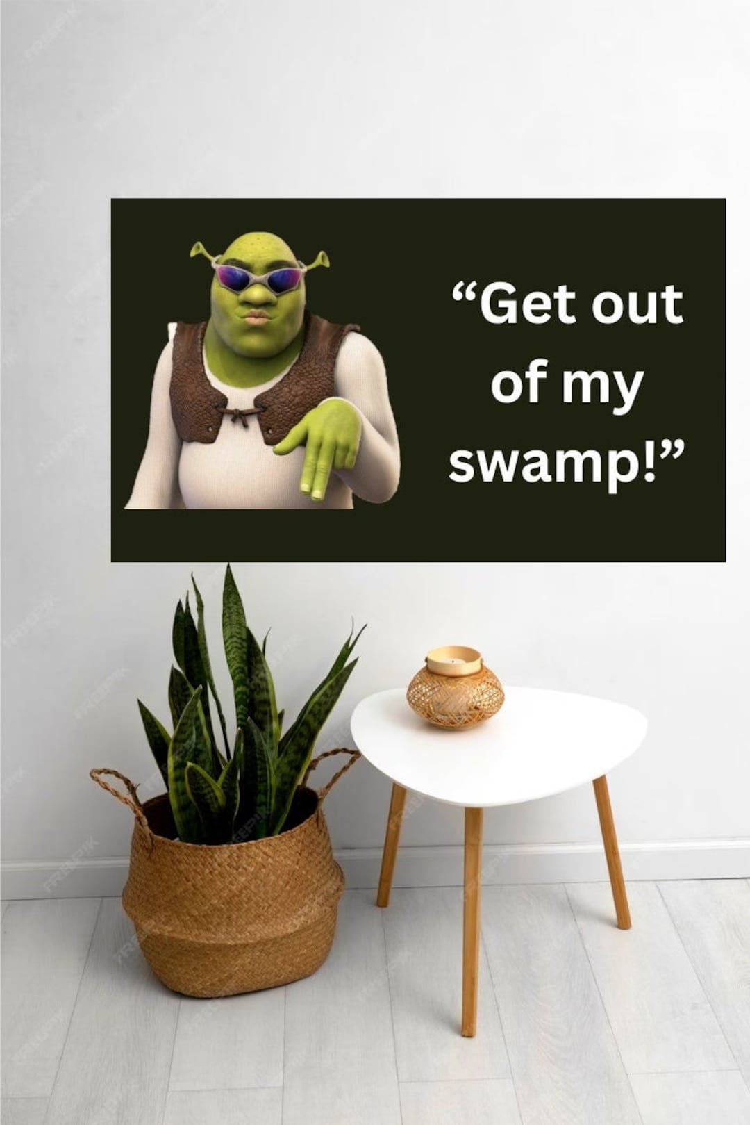 Canva Funny Meme Shrek Get Out of My Swamp for Living - Etsy