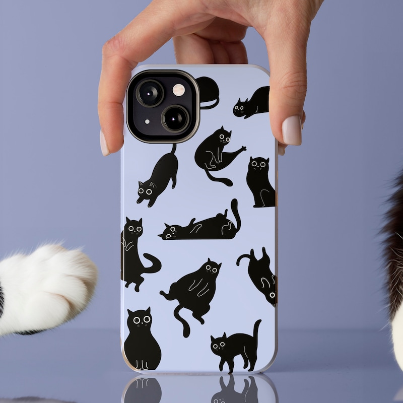 Cute Cat Phone Case - Etsy
