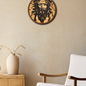 Religious Wooden Clock Art Wall Clock 3D Wood Clock Jesus Clock Bible ...
