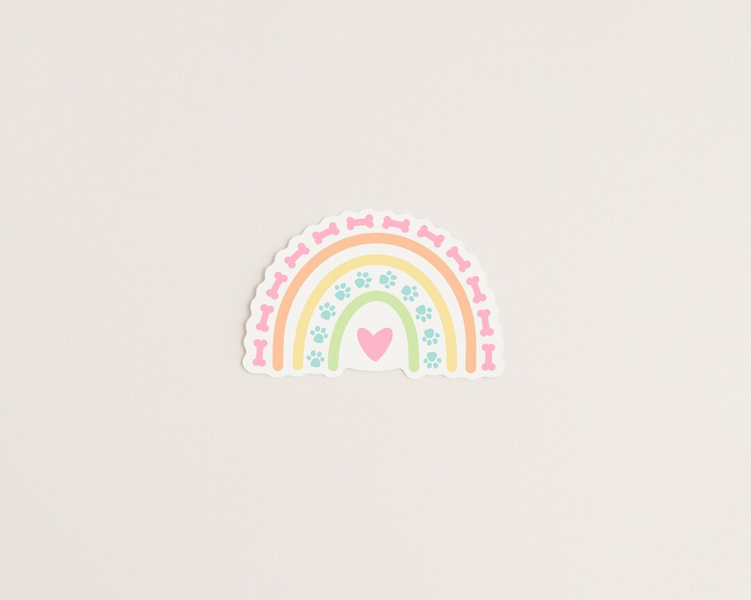 Pastel Rainbow Dog Sticker - Etsy