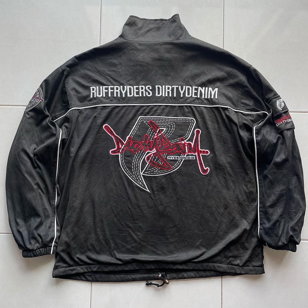 Vintage 90s Ruff Ryders Dirty Denim Embroidered Big Logo Hip Hop ...