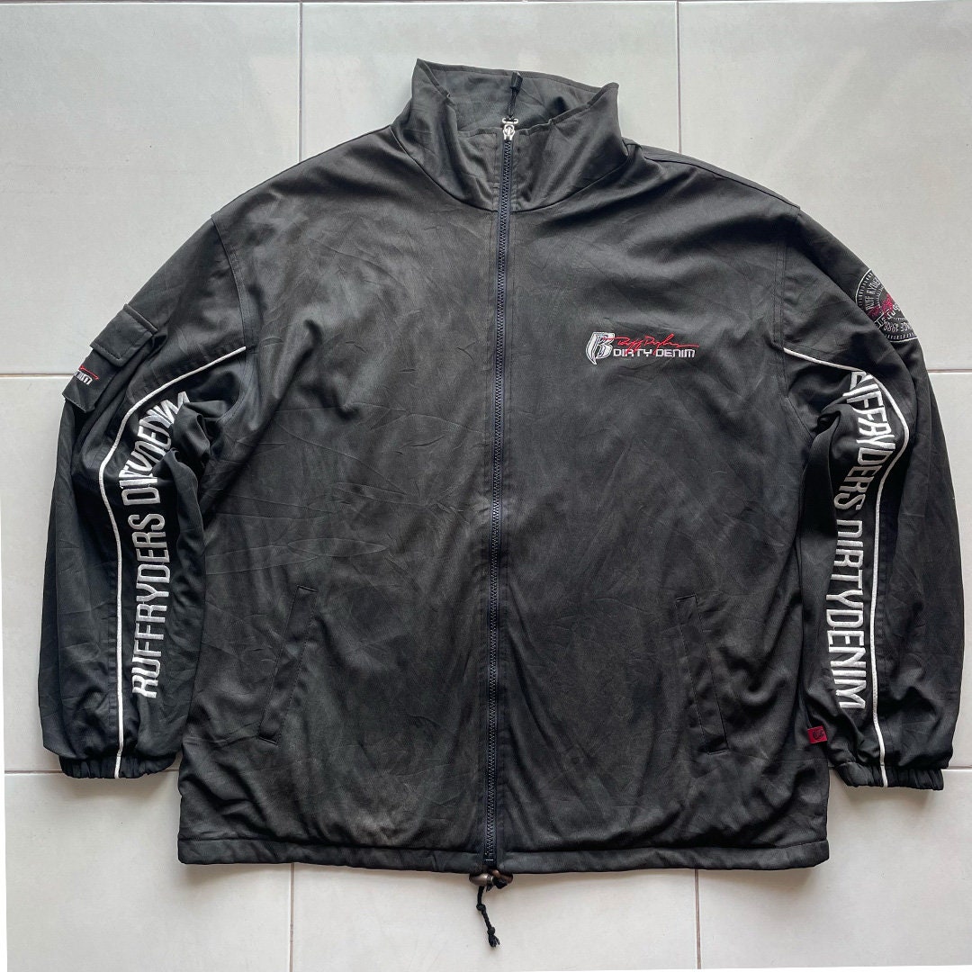 Vintage 90s Ruff Ryders Dirty Denim Embroidered Big Logo Hip Hop ...