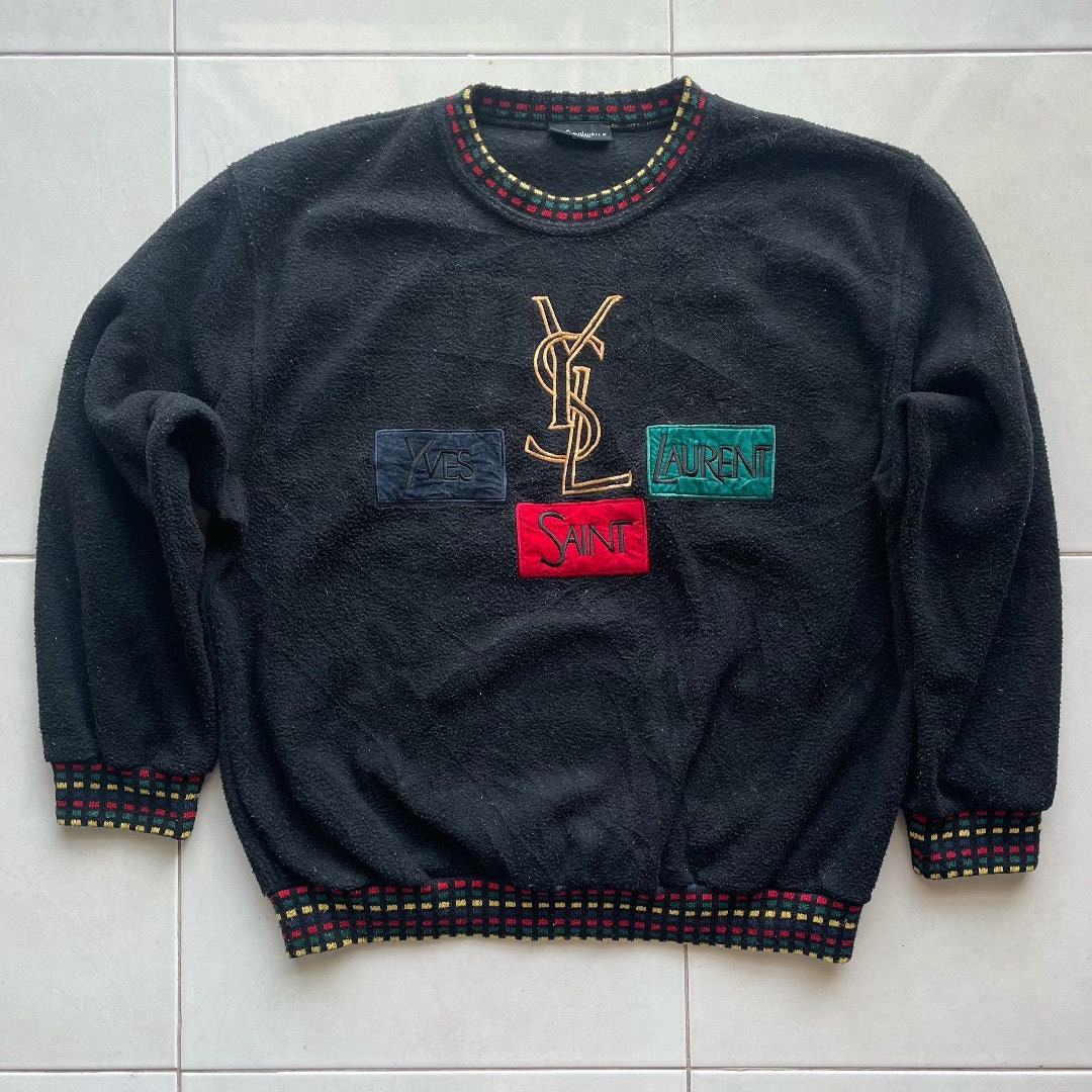 sale online store Vintage 90s YSL Yves Saint Laurent Spell Out Big Logo ...