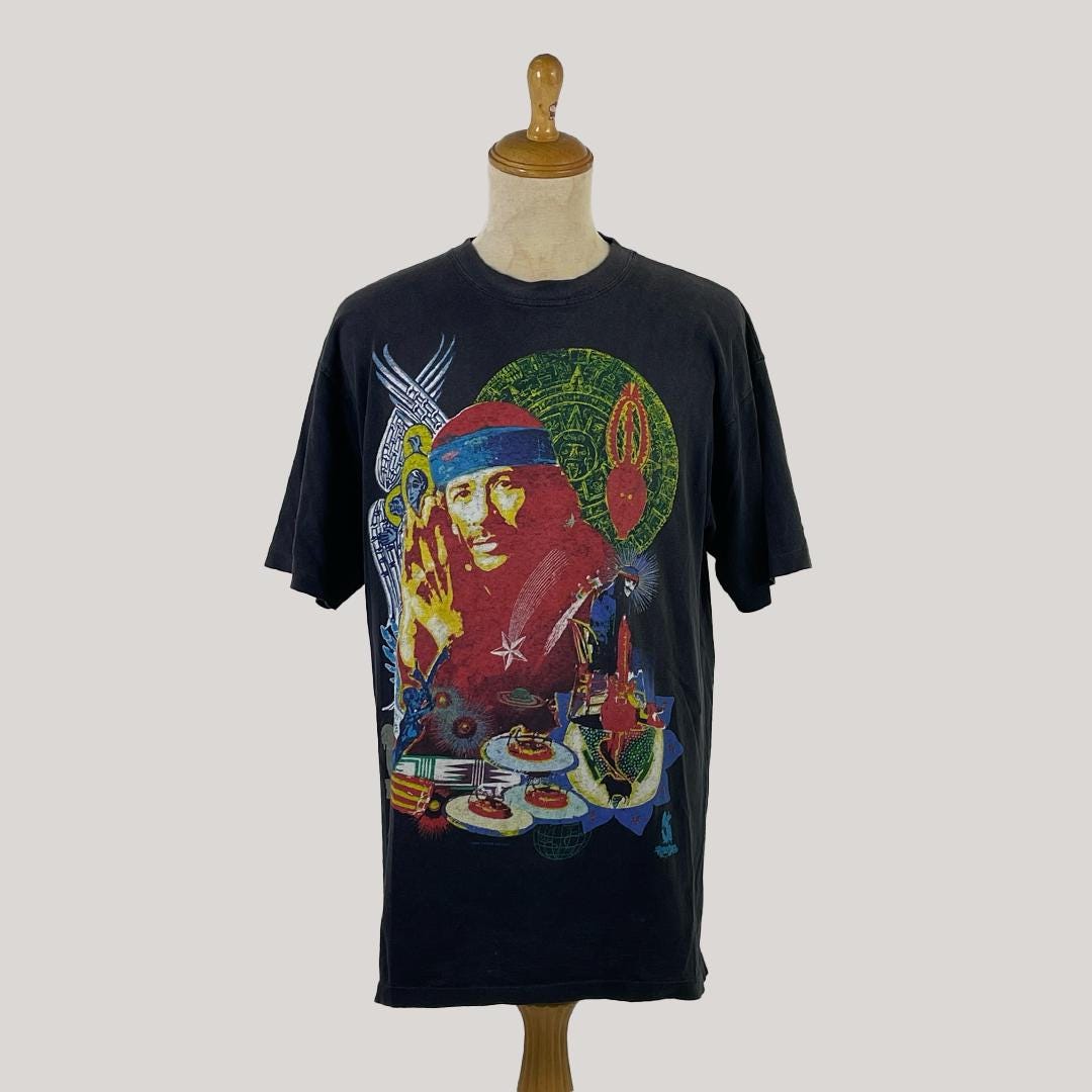 Vintage 90s Carlos Santana 1996 Copyright Graphic Tee – Aztec Hippie ...