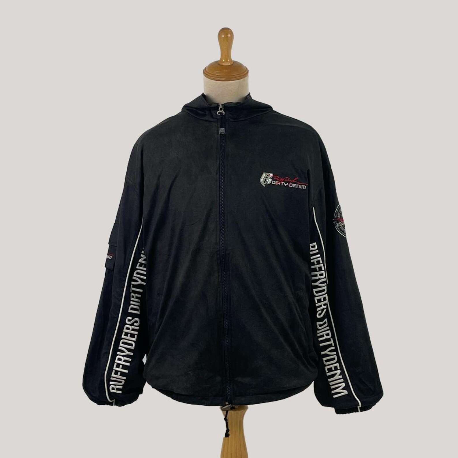 Vintage 90s Ruff Ryders Dirty Denim Embroidered Big Logo Hip Hop ...