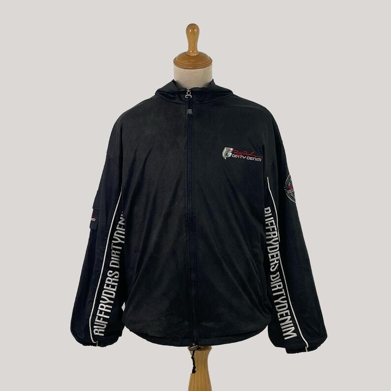 Vintage 90s Ruff Ryders Dirty Denim Embroidered Big Logo Hip Hop ...