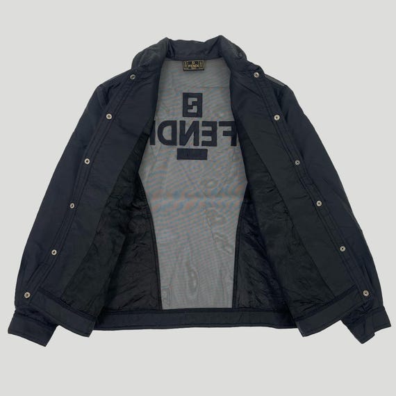 Vintage 90s FENDI Monogram Sheer Mesh Back Black Nylo… - Gem