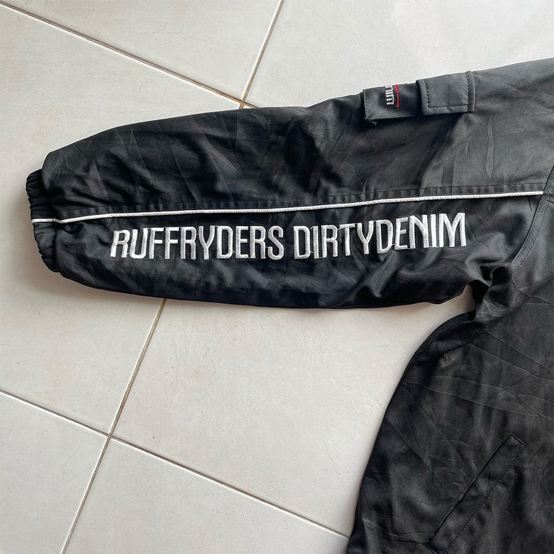 Vintage 90s Ruff Ryders Dirty Denim Embroidered Big Logo Hip Hop ...
