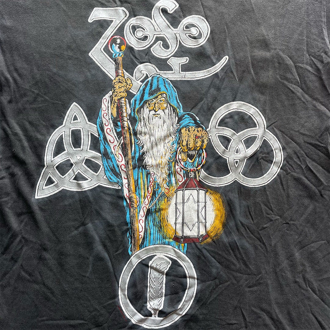 Vintage 90s Led Zeppelin Zoso Wizard Single Stitched Rock N - Etsy