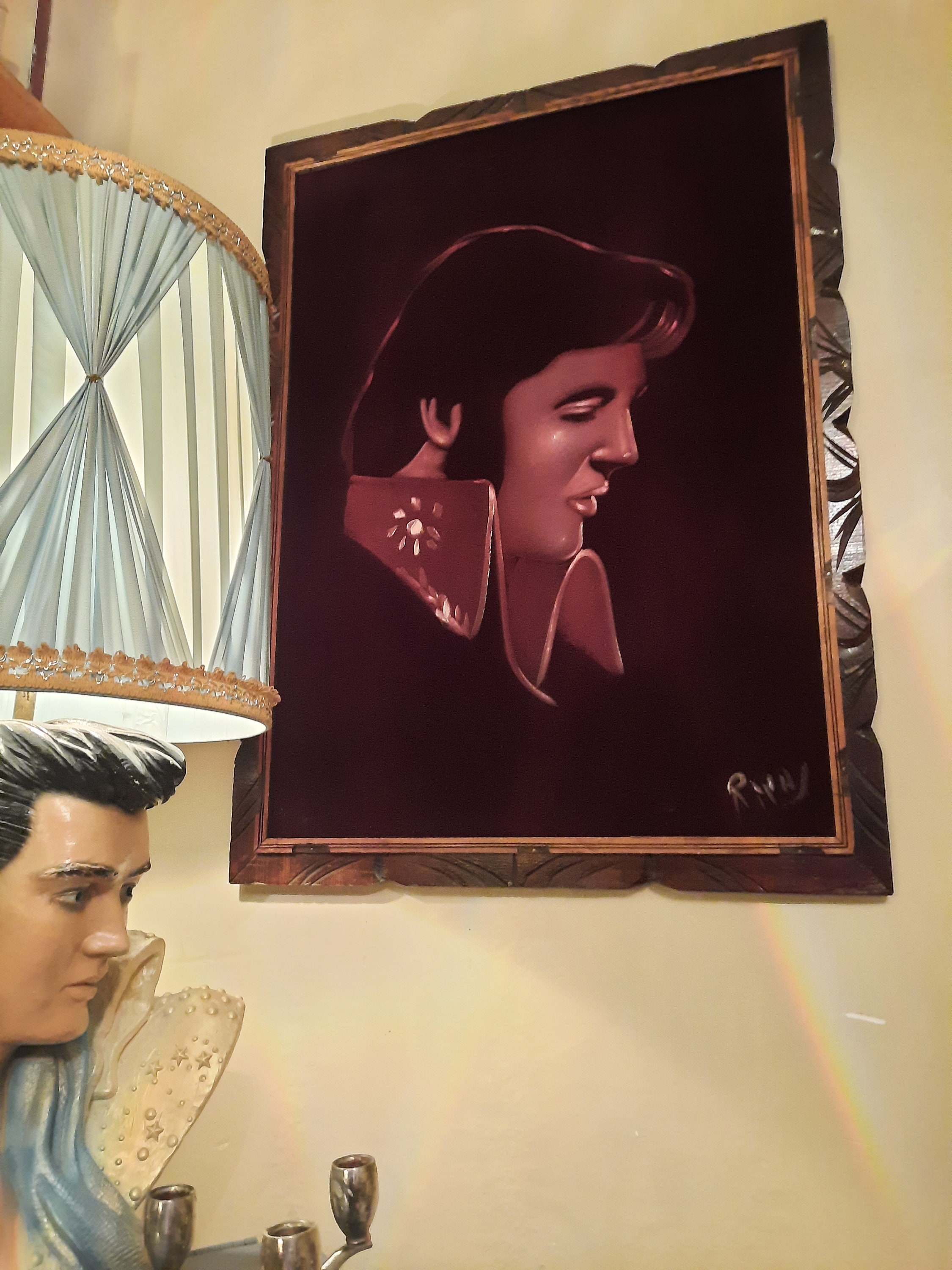 Vintage ELVIS Velvet Painting Mexico - Etsy