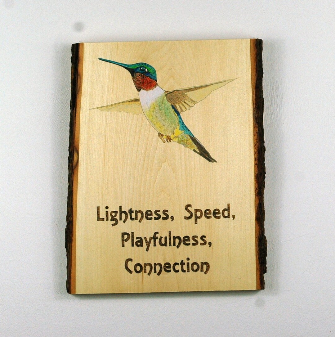 Hummingbird Wood Burning, Spirit Animal, Mixed Media - Etsy