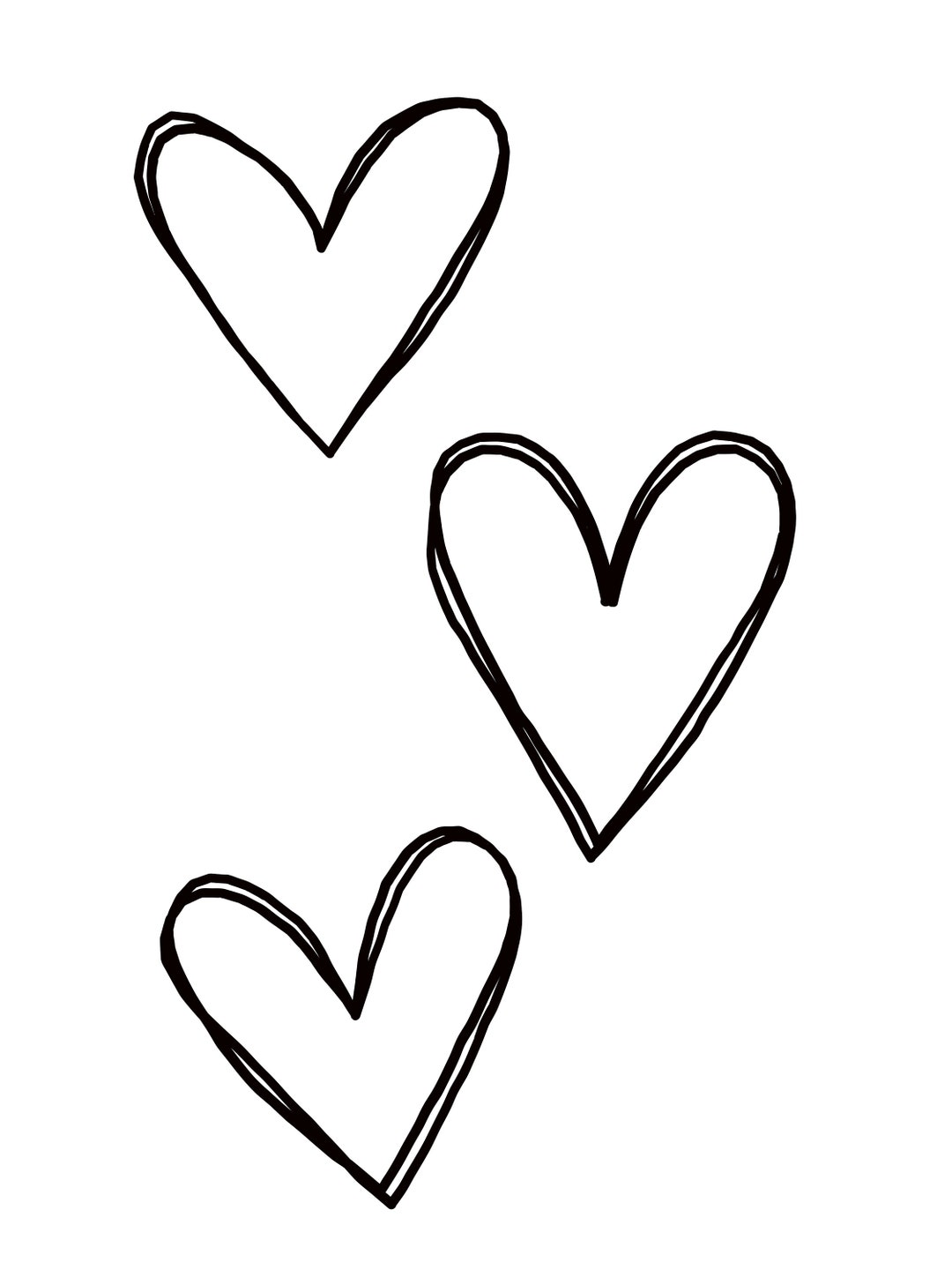 Digital Delight: Trio of Hearts Printable Art - Etsy