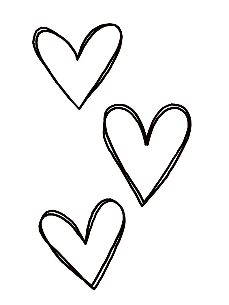 Digital Delight: Trio of Hearts Printable Art - Etsy