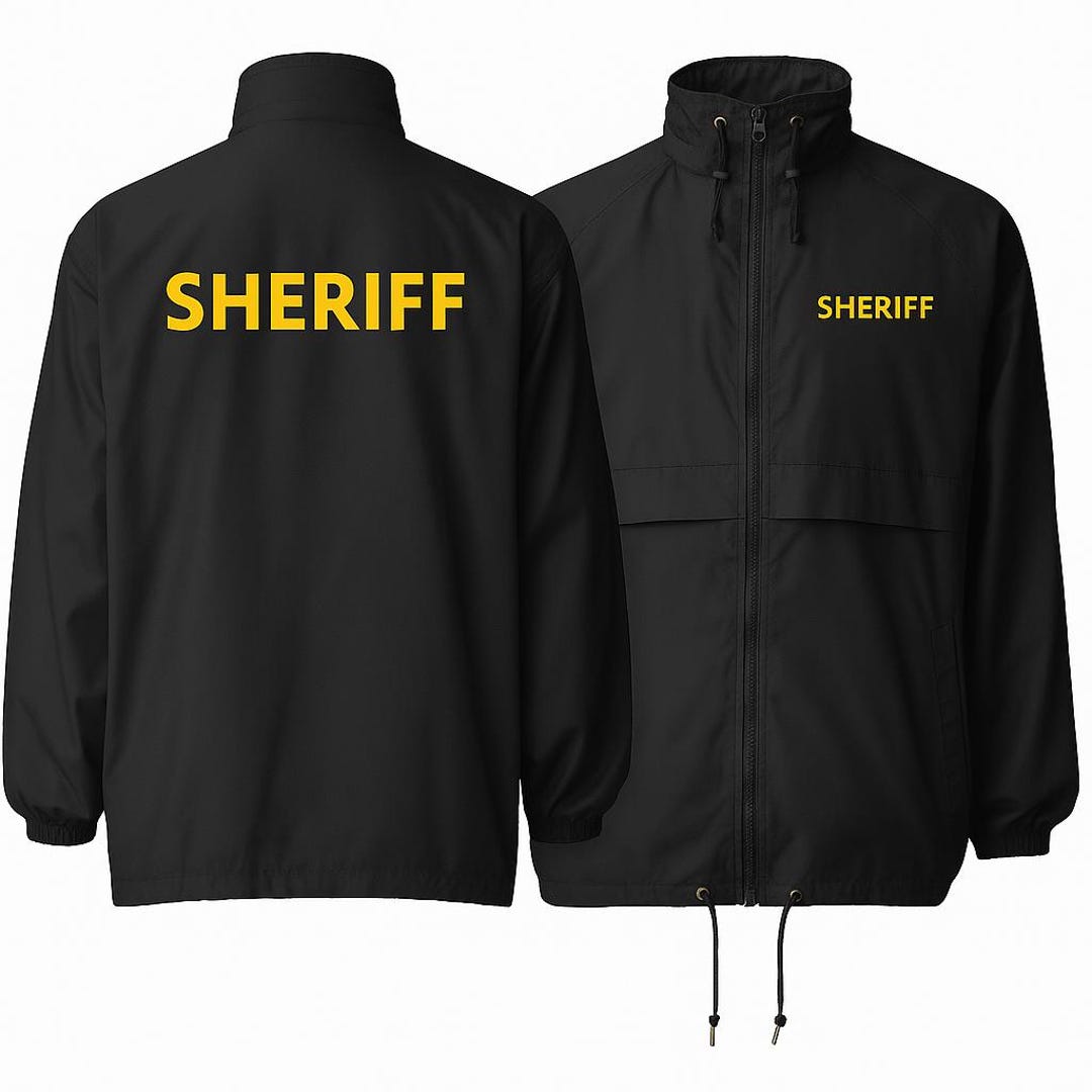 Sheriff Windbreaker Jacket – Premium Embroidered Law Enforcement Style ...