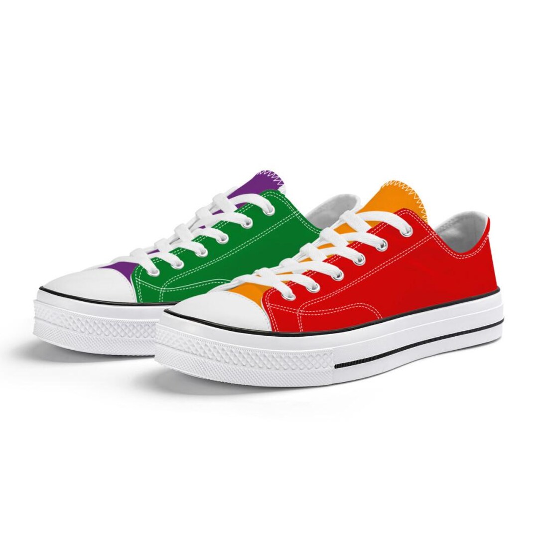 Pride Rainbow Split Sneakers | Multicolor Converse Style | Vans Style ...