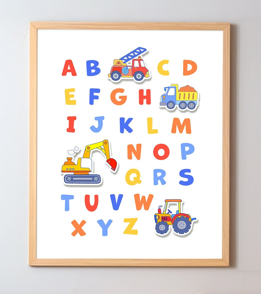 Wall Art, Alphabet Poster, ABC Print, Alphabet Printable, Kids Room Art ...