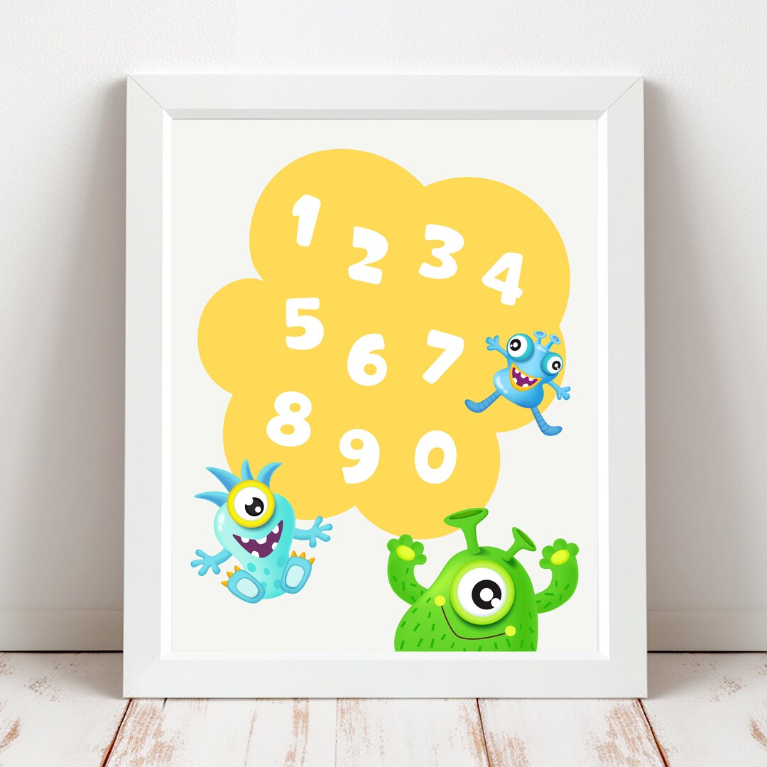 Cute Monsters Numbers Print, Counting 0-9 Poster, PRINTABLE Educational ...