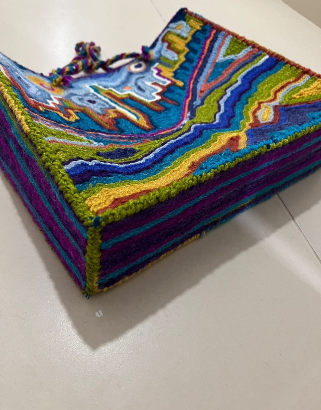 Crochet Van Gogh Starry Night Bag, Mustard Afghan Bag, Designer Tote ...