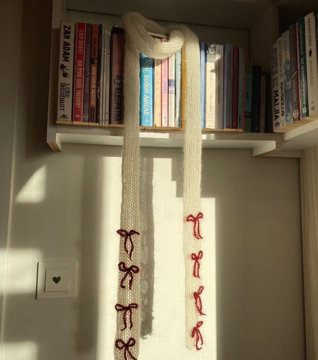 Handmade Bow Skinny Scarf, Knit Choker Scarf, Crochet Skinny Scarf ...