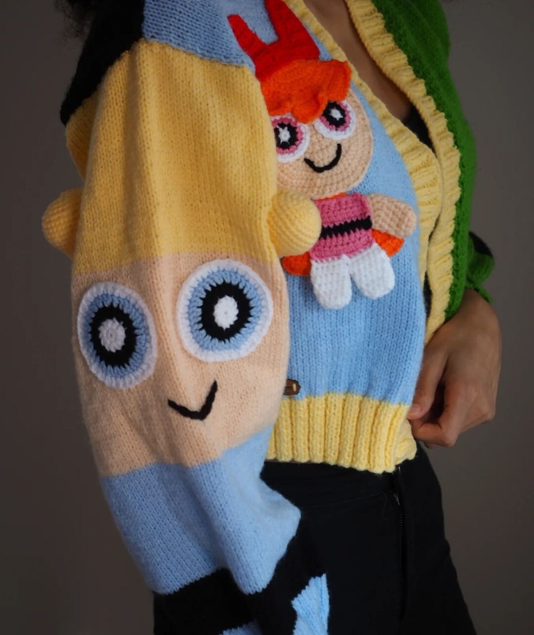 Handmade Powerpuff Girls Jacket, Pnkimera, Crochet Powerpuff Girls ...