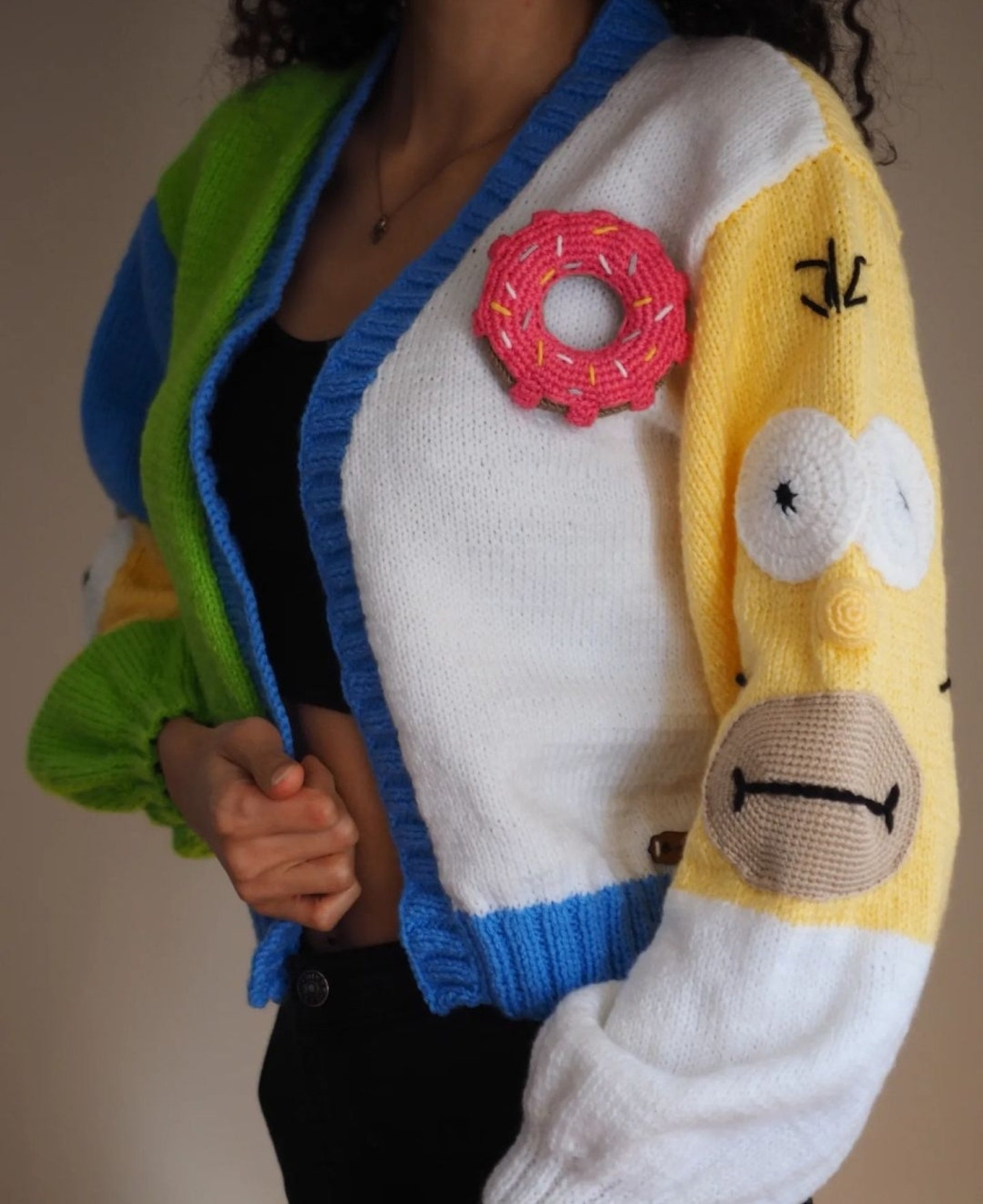 Handmade Simpsons Jacket, Pnkimera, Crochet Simpsons Jacket, 3d Sweater ...