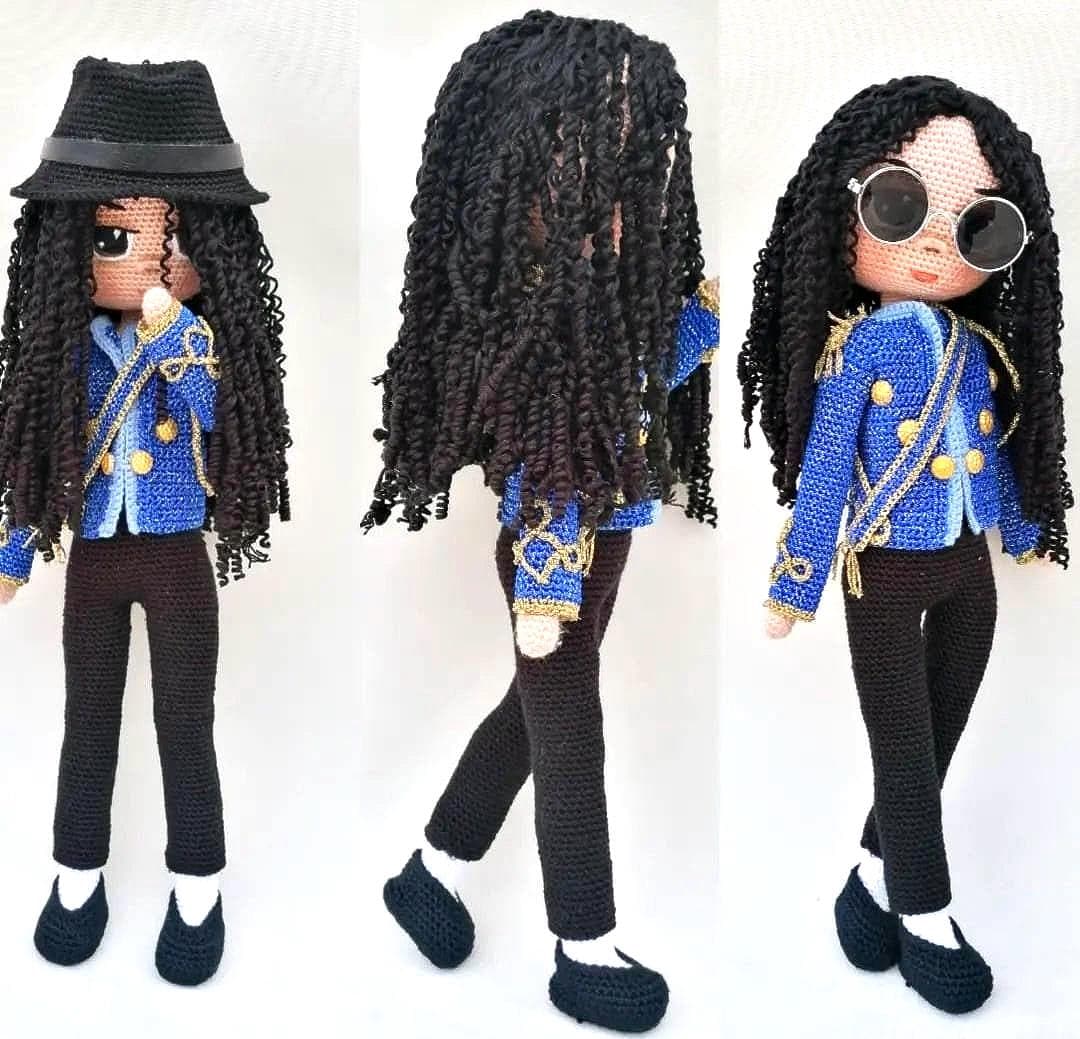 Handmade Crochet Michael Jackson Doll, Toys for Kids, Knit Doll, Unique ...