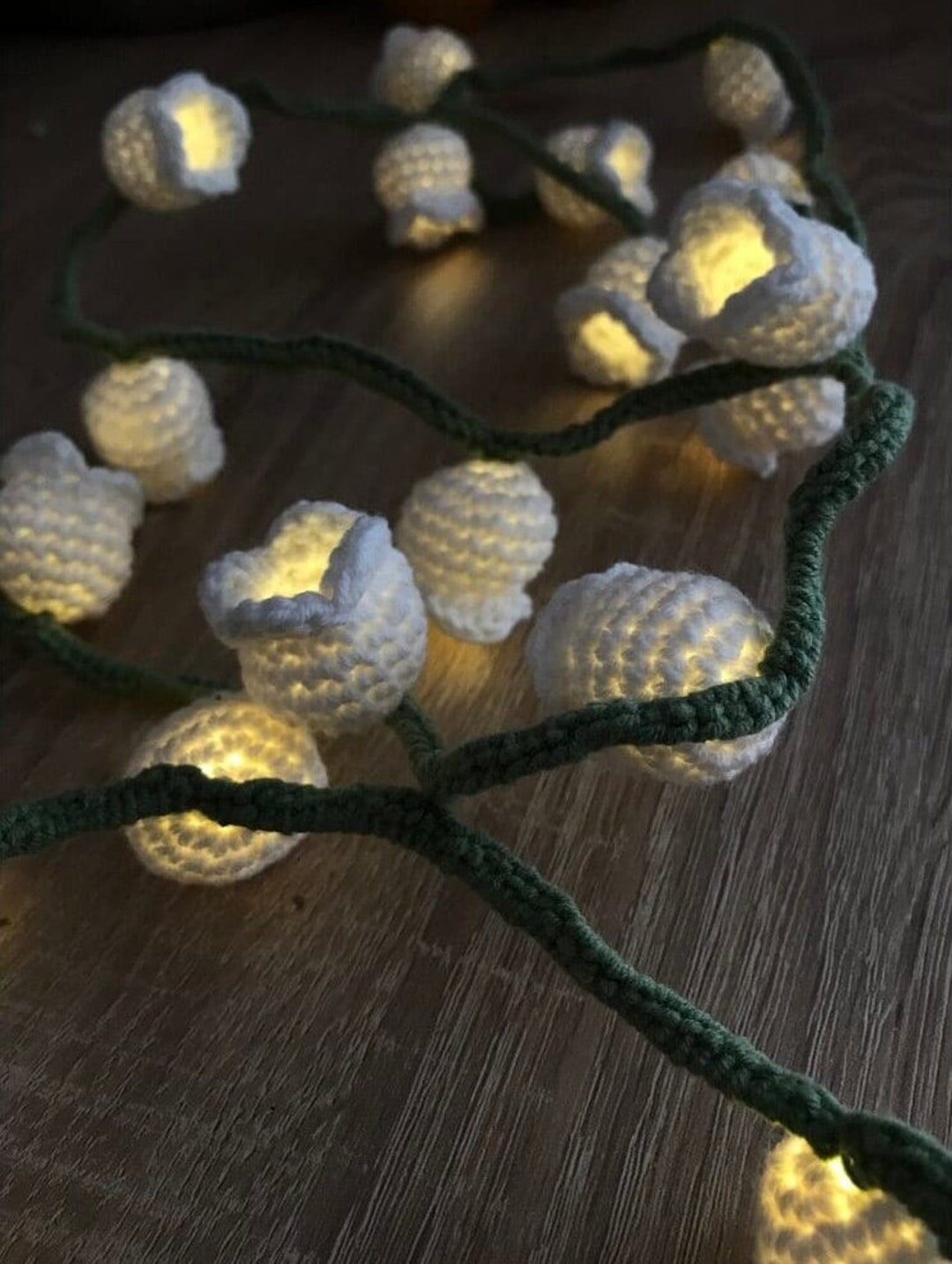 Handmade Crochet Lily Fairy Lights, Decorative Flower String Lights ...
