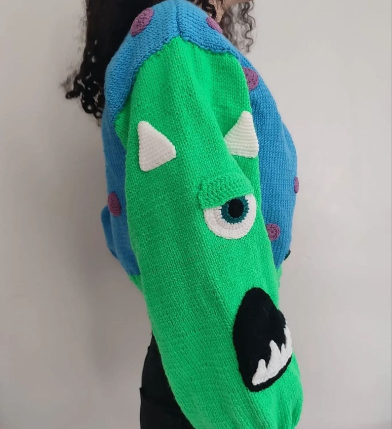 Handmade Monster Jacket, Pnkimera, Crochet Monsters Jacket, 3d Sweater ...