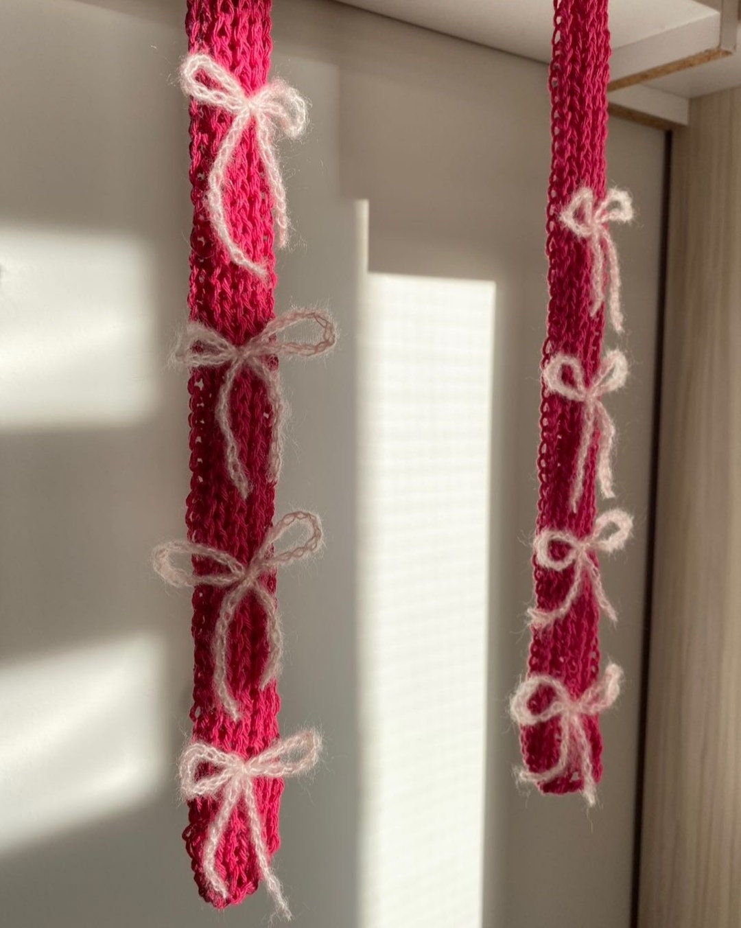 Handmade Bow Skinny Scarf, Knit Choker Scarf, Crochet Skinny Scarf ...