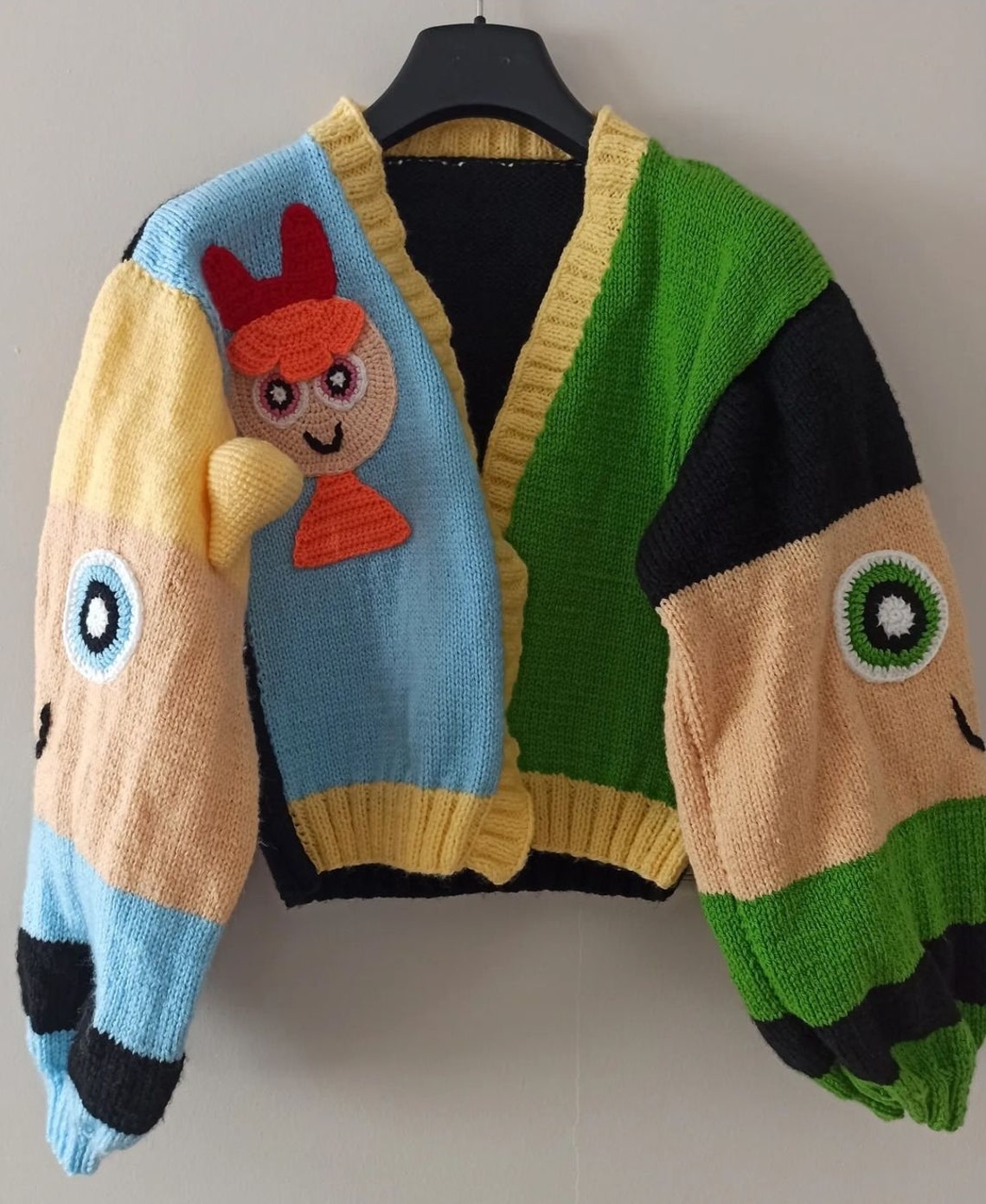 Handmade Powerpuff Girls Jacket, Pnkimera, Crochet Powerpuff Girls ...