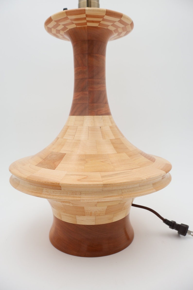 Cherry and Maple Segmented Woodturned Lamp - Etsy