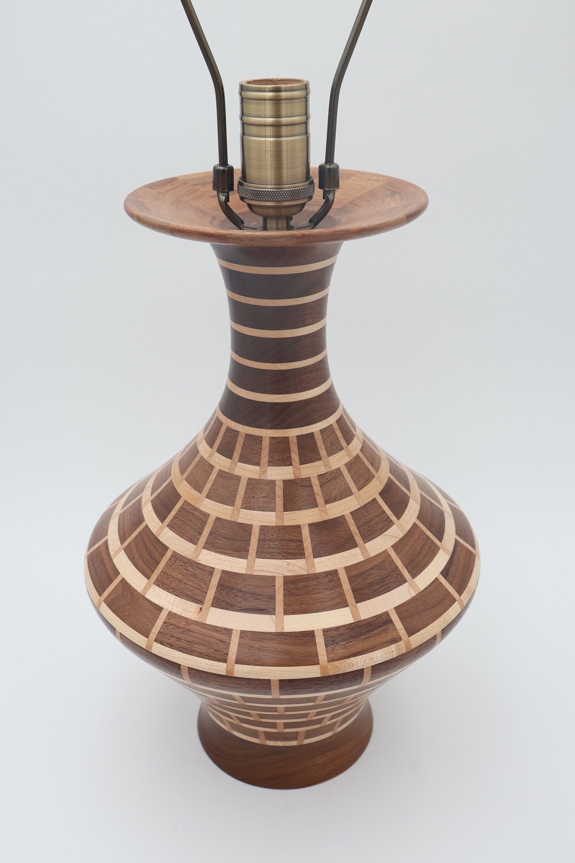 Walnut and Maple Segmented Woodturned Lamp - Etsy