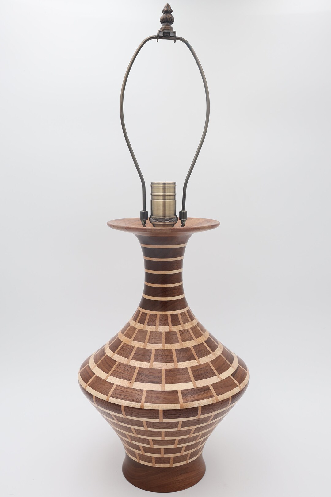 Walnut and Maple Segmented Woodturned Lamp - Etsy