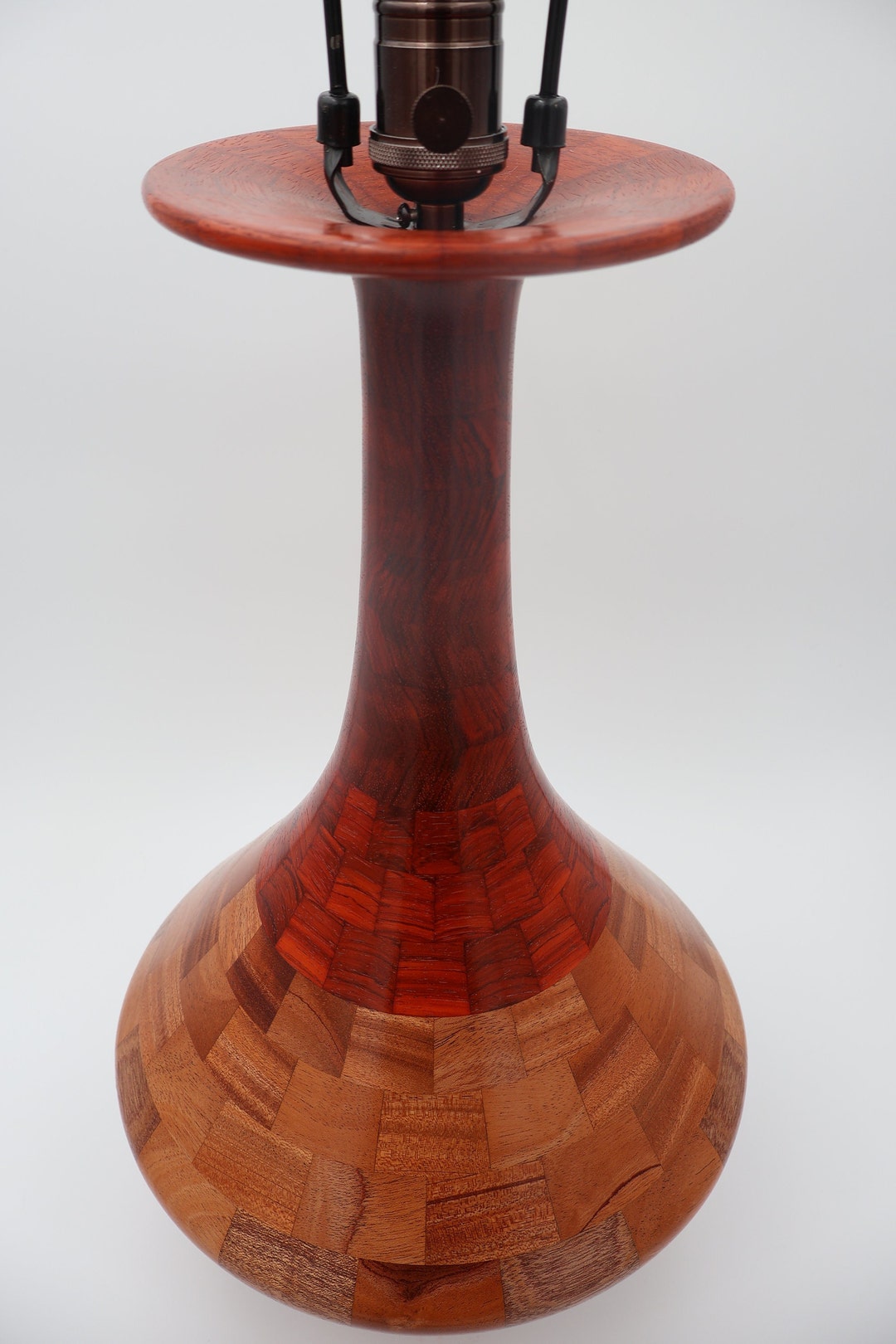 Mahogany and Paduk Segmented Woodturned Lamp - Etsy