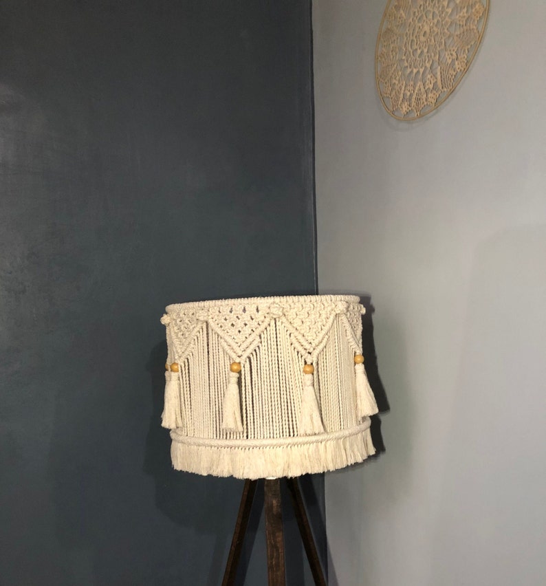 Macrame Floor Lamp Shade, Cottagecore Decor Lamp Shade, Macrame ...