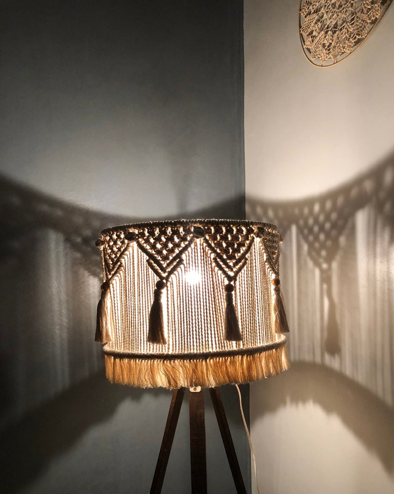Macrame Floor Lamp Shade, Cottagecore Decor Lamp Shade, Macrame ...