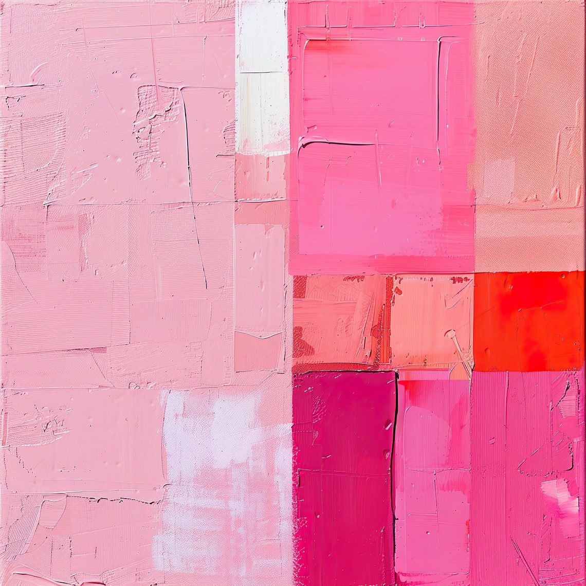 Minimalist Modern Pink Canvas Print Abstract Art Decor - Etsy