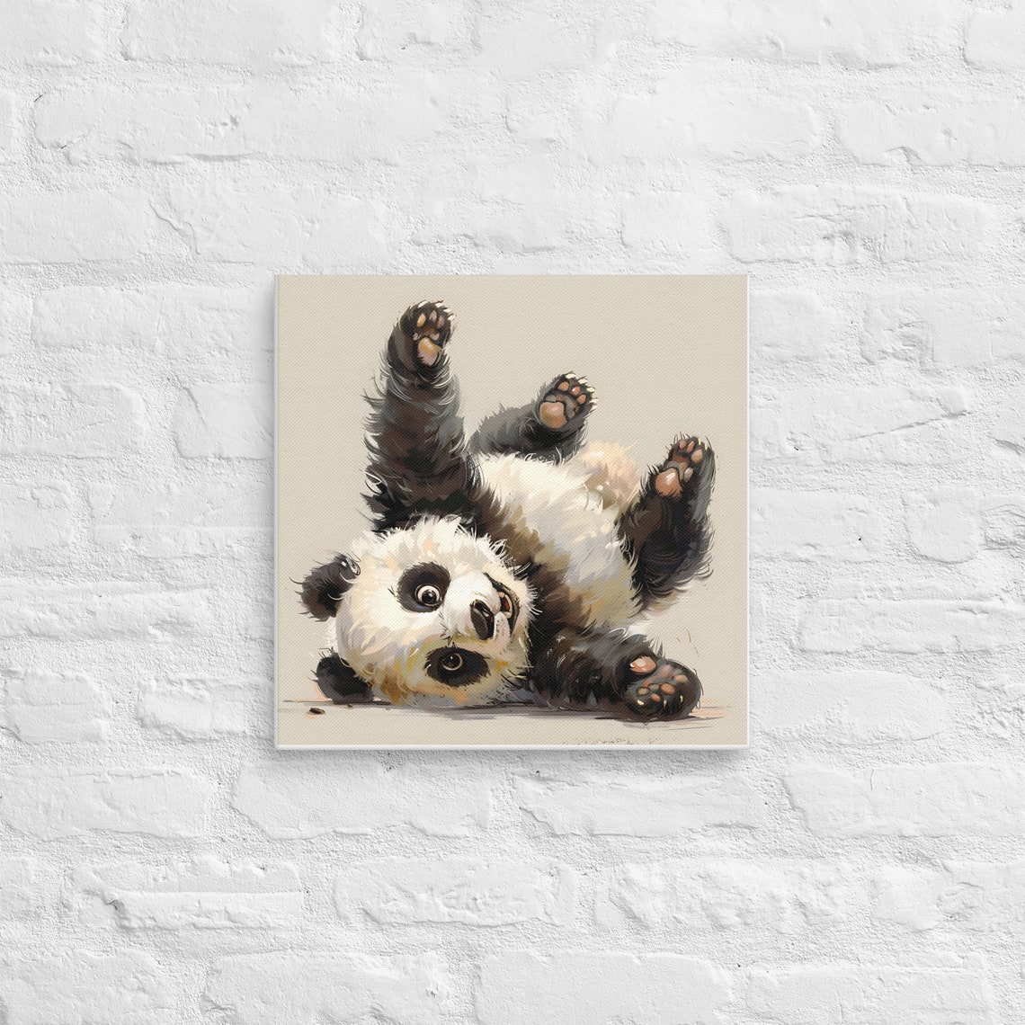 Adorable Rolling Panda Bear Canvas Art - Etsy