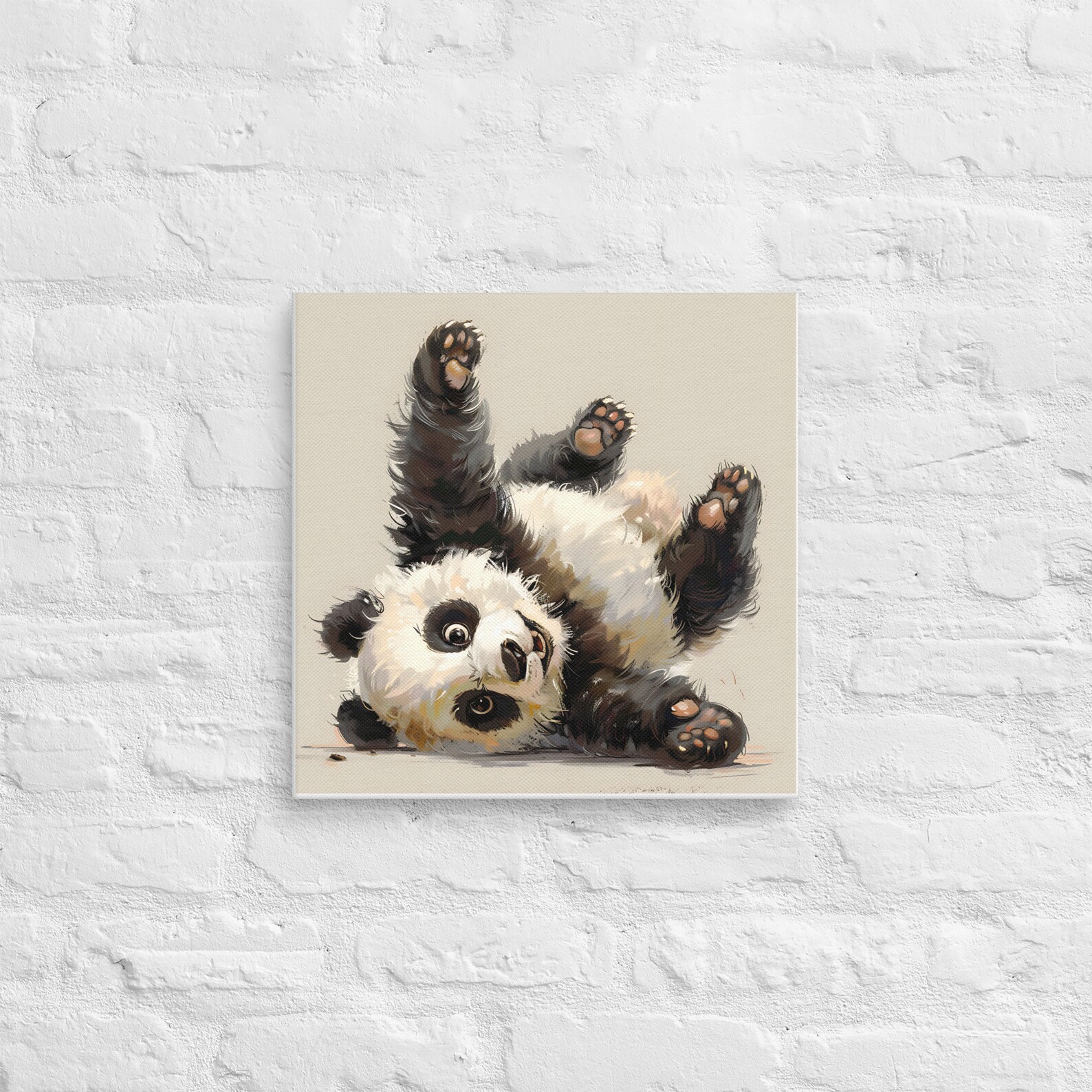 Adorable Rolling Panda Bear Canvas Art - Etsy